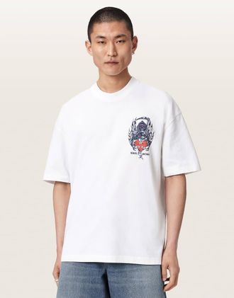 AllSaints Scimitar - T-shirt ras de cou &agrave; manches courtes - Blanc optique
