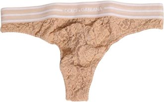 Dolce & Gabbana Femme, Sous-v&ecirc;tements, Beige, Taille: 40 FR Tanga / String
