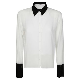 Patrizia Pepe Camicia con Colletto e Polsini a Contrasto - - Blouses & Shirts - Damen - Wei&szlig; - 3XL