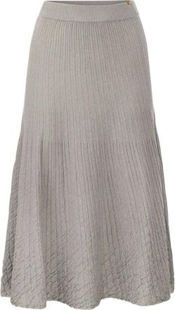 Elisabetta Franchi Femme, Jupes, Gris, Taille: 38 FR Jupe Midi M&eacute;tallis&eacute;e C&ocirc;tel&eacute;e en Viscose