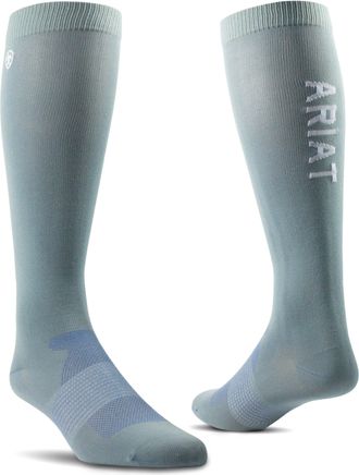Ariat TEK Essential Performance Socks in Gray, Size Medium