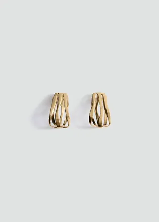 Mango Boucles doreilles relief or - Femme - Taille unique - MANGO
