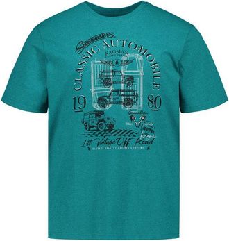 Ragman Herren T-Shirt gr&uuml;n Baumwolle