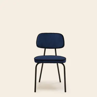 Madura Chaise Ysabeau Dalila bleu nuit et noir - BLEU