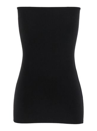 Toteme Womens Black Off-Shoulder Fitted Top Viscose Tops