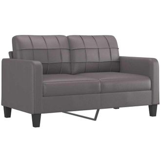 vidaXL 2-Sitzer-Sofa Grau 140 cm Kunstleder - Vidaxl