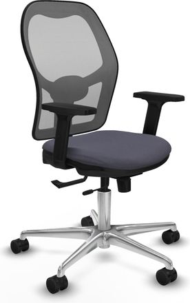 Piqueras y Crespo Grauer Schreibtisch mit 2D-Armen, h&ouml;henverstellbare Lendenwirbelst&uuml;tze, ausgestattet mit Syncro/Traslack und eingespritztem Schaum. Mit Rollen von 65 