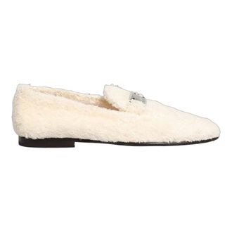 Dolce & Gabbana Homme, Chaussures, Blanc, Taille: 41 EU Mocassins habill&eacute;s en peau lain&eacute;e
