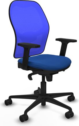 Piqueras y Crespo B&uuml;rostuhl mit 2D-Armlehnen, h&ouml;henverstellbare Lendenwirbelst&uuml;tze, mit 5 Positionen und injiziertem Schaumstoff, Blau/Blau