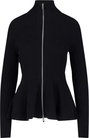 Alaia Peplum Cardigan In Wool