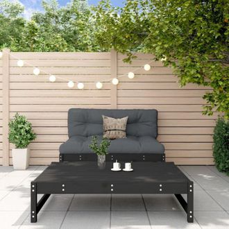 vidaXL 2-tlg. Garten-Lounge-Set Schwarz Massivholz Kiefer - Vidaxl