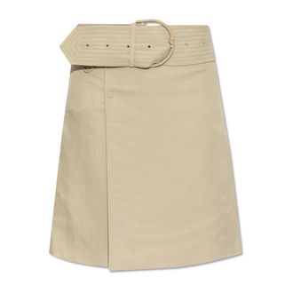 Burberry Minirock aus Canvas mit Wickeldesign und G&uuml;rtel in der Taille - - Skirts - Damen - Beige - 2XS