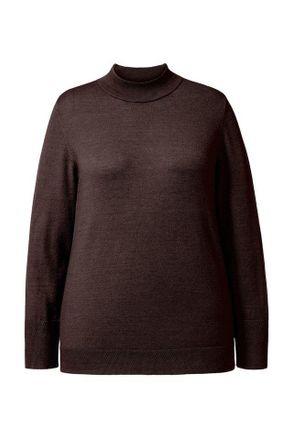 Ulla Popken Strickpullover Pullover Stehkragen Langarm Rippb&uuml;ndchen