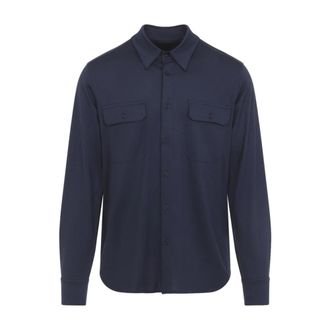 Tom Ford Bland Military Shirt - - Shirts - Herren - Blau - M