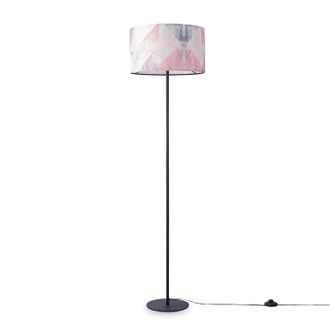 Paco Home Stehlampe Wohnzimmer Modern E27 Leselampe Stehleuchte Stativ Retro Lampenschirm Stoff Geometrisch Mit Stecker, Farbe:Design 5 (&Oslash;38 cm), Leuchtenart/Fa