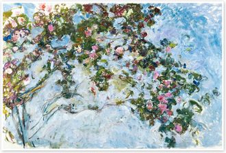 Posterlounge Der Rosenstrauch Poster von Claude Monet 90 x 60 cm Blau Wandbilder Wanddeko