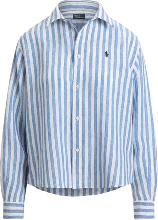 Ralph Lauren Femme, Blouses et Chemises, Multicolore, Taille: 42 FR Chemisier Ray&eacute; en Lin