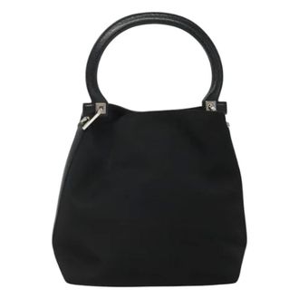 Ferragamo Pre-owned Toile sacs-main - Femme - Pre-owned - Noir - Taille: ONE Size