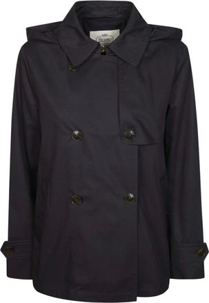 Herno Femme, Manteaux, Bleu, Taille: 36 FR Trench Corto Dean