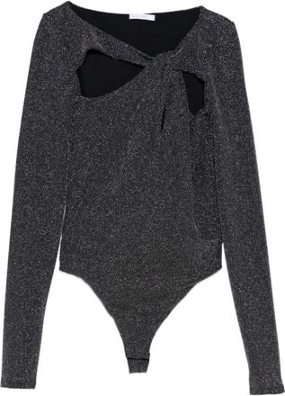 Patrizia Pepe Femme, Tops, Noir, Taille: 36 FR Body en lurex avec d&eacute;coupe