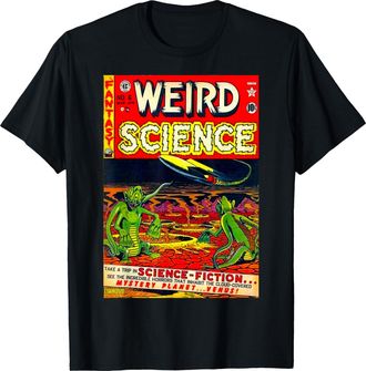 MathWare Lustiger Nerdy Weird Science Space Aliens Retro Comic Lehrer T-Shirt