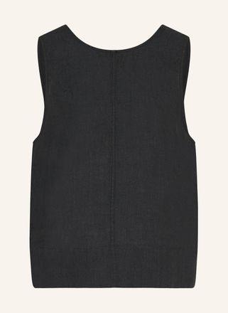 Selected Blusentop Aus Leinen schwarz