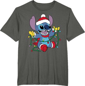 Disney Lilo & Stitch Christmas Lights T-Shirt