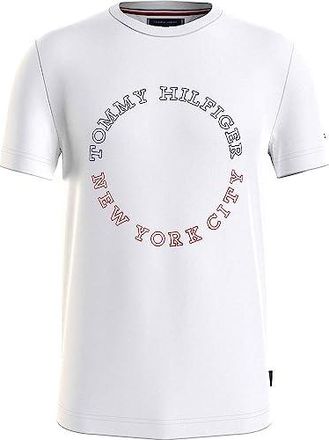 Tommy Hilfiger Homme T-Shirt Manches Courtes Encolure Ronde, Blanc (White), M