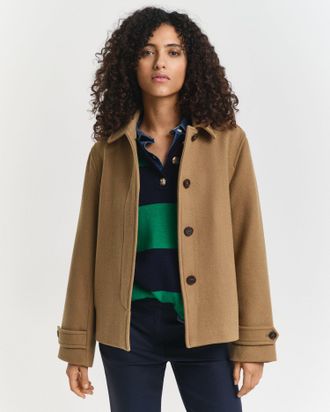 GANT Damen Kurzmantel aus Wollmischung (XXS) WARM KHAKI