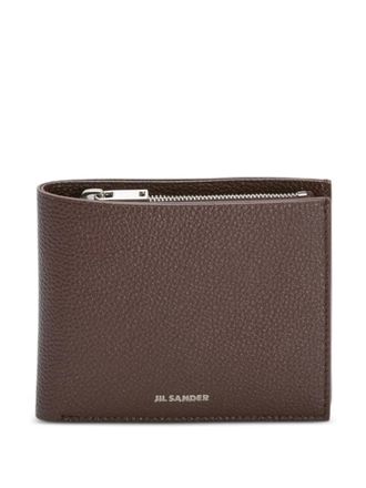Jil Sander portefeuille &agrave; fermeture zipp&eacute;e - Marron