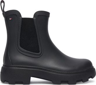 Tommy Hilfiger Gummistiefel Flag Cleated FW0FW09387 Schwarz