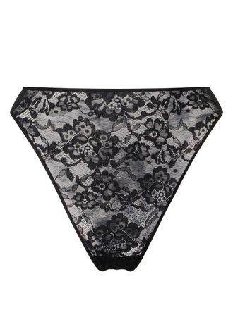 Os&eacute;ree culotte taille-haute &agrave; fleurs en dentelle - Noir