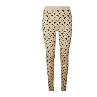 Marine Serre Mondbedruckte Stirrup Leggings - - Trousers - Damen - Beige - M