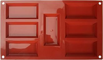 Silikomart | SF054 Silikonform für Monoportionen, Antihaft, 7 Hohlräume, 1er Pack Kuchenform, 95 x 45 mm, h 12 mm, Made in Italy