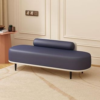 Generic Banc ottoman rembourré en cuir synthétique avec pieds en métal - Rangement polyvalent pour chaussures pour entrée, couloir, chambre à coucher, salon -