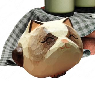 Generico Katzenfiguren, dekorative Holzfigur mit detailliertem Ausdruck - Dekoration | f&uuml;r Auto, Schreibtisch, Haus, Weihnachten, Kinder und Outdoor