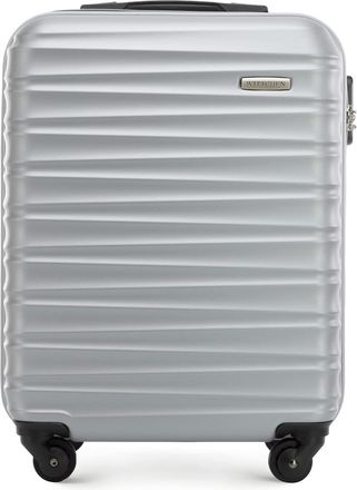 Wittchen Reisekoffer Handgepäck Kabinengepäck Rollkoffer Kabinenkoffer Kleiner Koffer Trolley Hartschale aus ABS 4 Spinner-Rollen Zahlenschloss Groove Line Grö