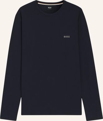 HUGO BOSS Schlafshirt Waffle blau
