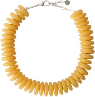 Malababa Femme, Accessoires, Jaune, Taille: ONE Size Collier Disque en R&eacute;sine