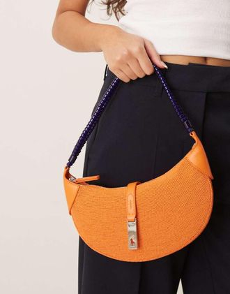 Polo Ralph Lauren ID - Mini sac port&eacute; &eacute;paule &agrave; perles - Bleu-Orange
