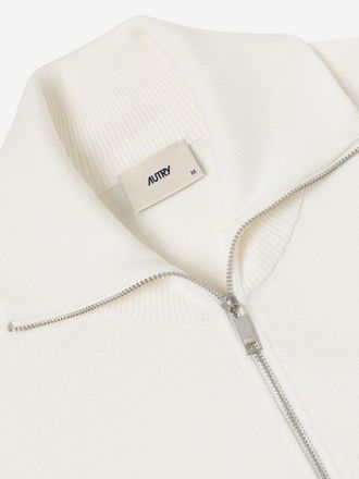 Autry Womens Logo Jacket Viscose Bianco + Nylon Tops Top