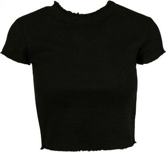Urban Classics Rundhalsshirt Ladies Cropped Rib Tee 2-Pack Damen T-Shirt