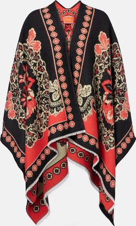 La DoubleJ Poncho Soul imprimé en laine et soie