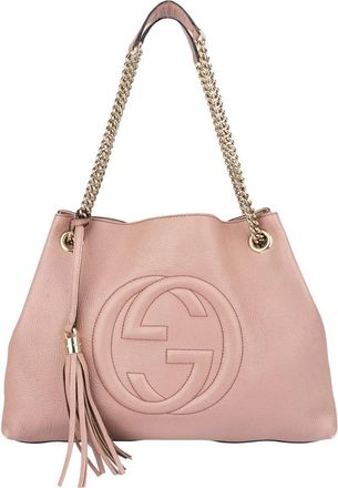 Gucci Crossbody Bags - Gucci Pink Leather GG Soho Shoulder Bag - Gr. unisize - in Gold - für Damen
