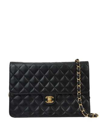 Chanel sac porté épaule Flap médium (2008) - Noir