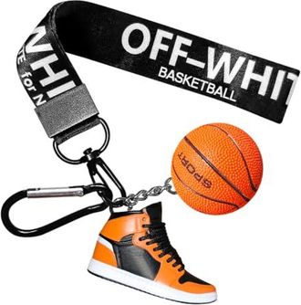 Generic Porte-cl&eacute;s &eacute;l&eacute;gant avec mini baskets et cordon, excellent cadeau pour les amis, les enfants, la famille, Orange/noir, M