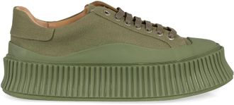 Jil Sander Womens Canvas Platform Sneakers Green Trainers