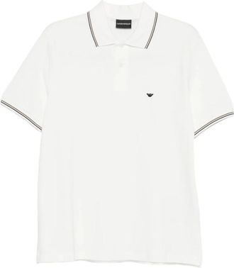 Emporio Armani Homme, Tops, Blanc, Taille: 3XL Polo brod&eacute; logo