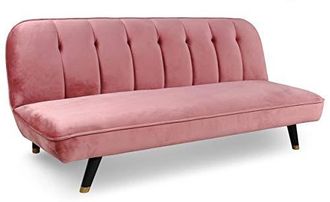 Menzzo Olympia Samt-Sofa, Rosa, 180