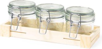 noTrash2003 Dreier Set Vorspeisen Einmachgl&auml;ser f&uuml;r Tapas, als Bonbonniere, Obstschale, Puddingglas, Marmeladenglas, Fr&uuml;hst&uuml;cksset